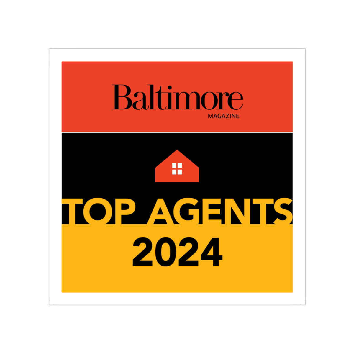 Top Agents Badge 2024 Window Cling – Baltimore Magazine