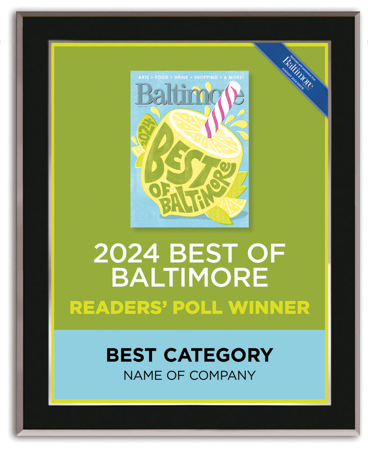 Best of Baltimore Reader's Poll 2024 Winner Plaque – Baltimore Magazine